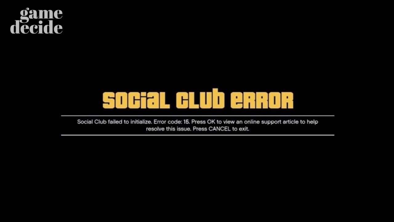 How to Fix GTA 5 Social Club Failed to initialize: Code 16