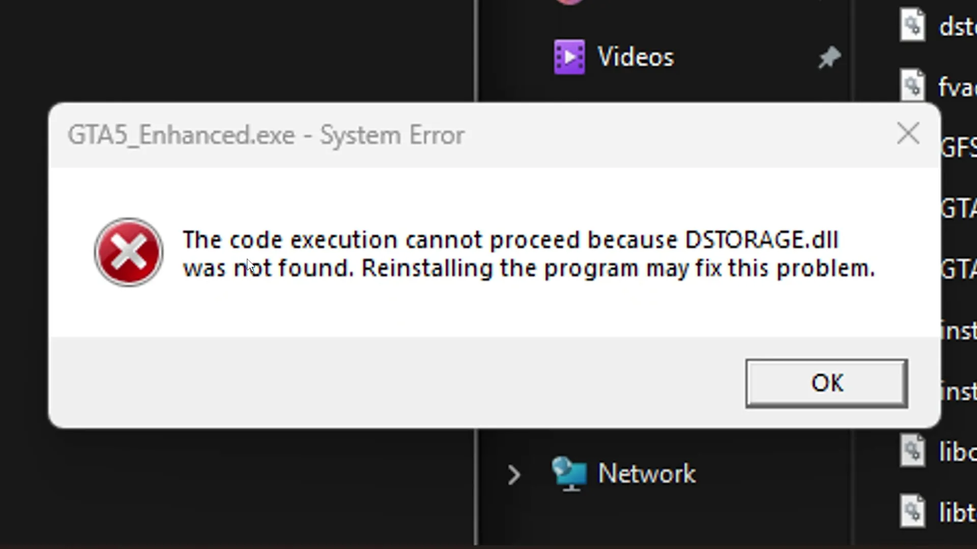 Fix GTA 5 Enhanced System Error: DSTORAGE.dll Not Found